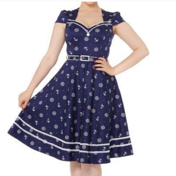 Voodoo Vixen | Dresses | Voodoo Vixen Joni Navy Blue Nautical ...